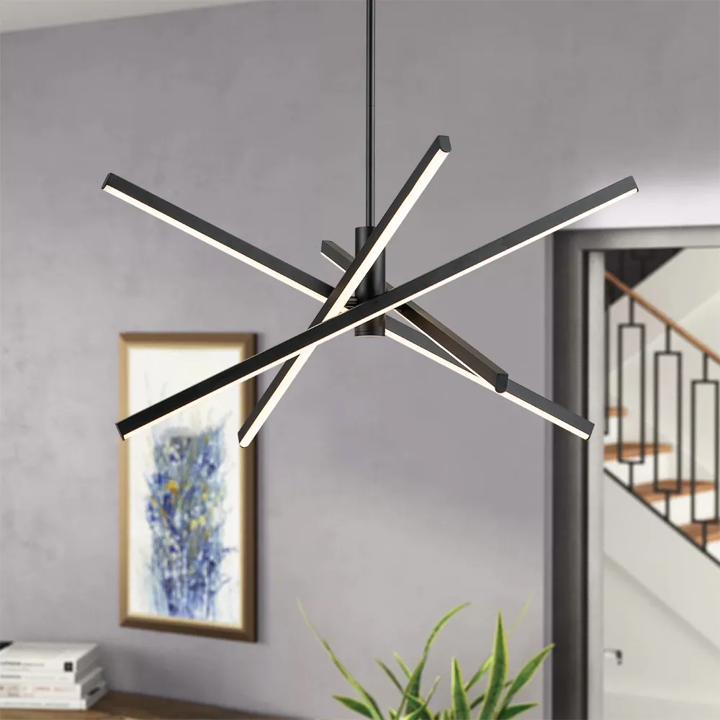 Light Modern Linear Metal Sputnik LED Dimmable Chandelier - Beyond Light